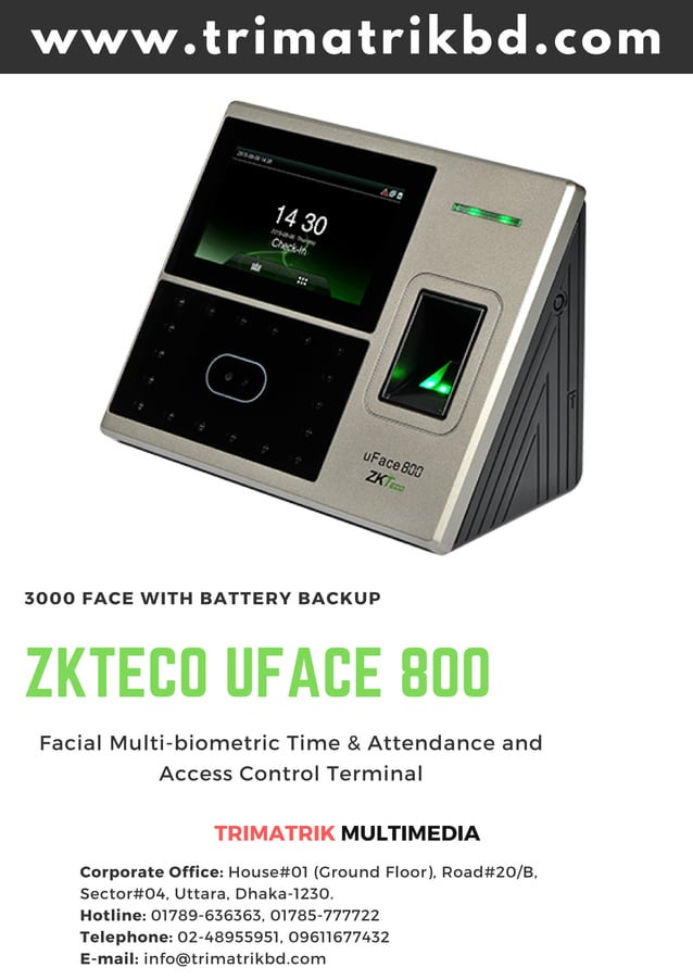 Zkteco uface 800 bangladesh | PDF