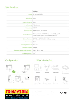 Zkteco uface902 Bangladesh | PDF