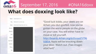 Dealing with doxxing | PPTX