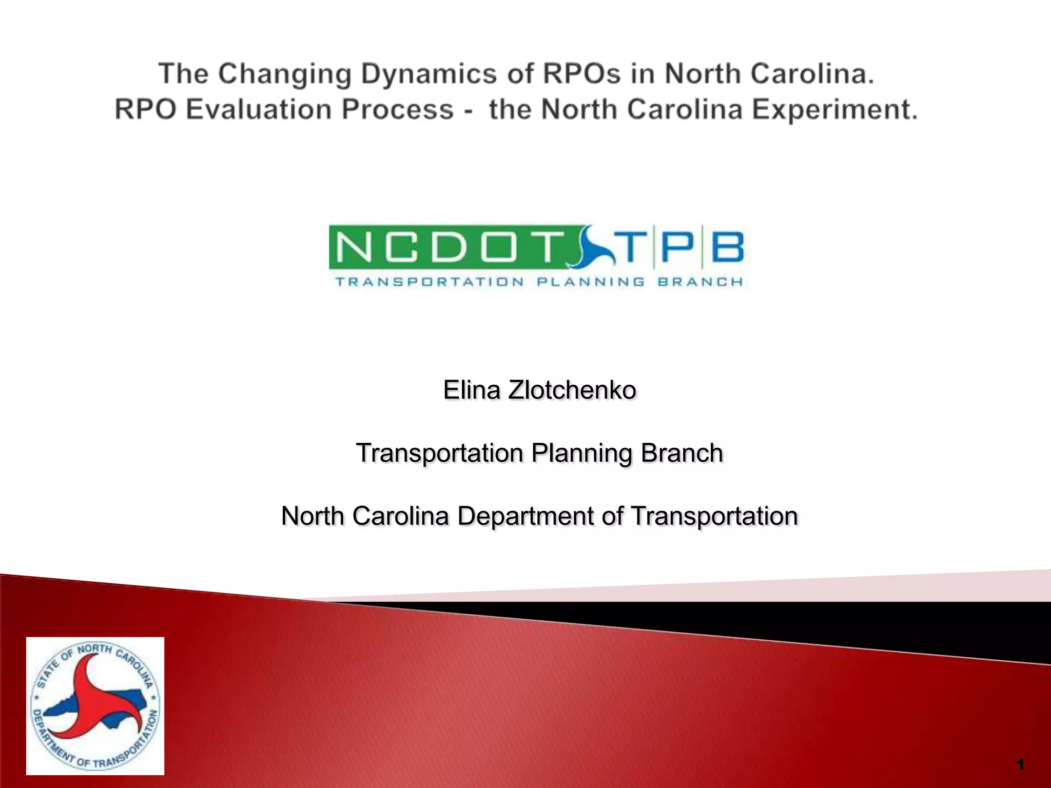 Zlotchenko ncdot presentation | PPTX