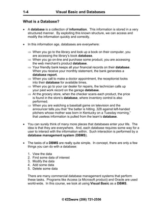 Visual basic databases | PDF