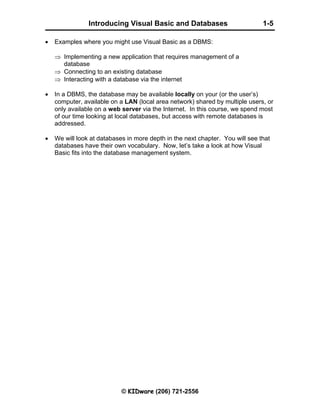 Visual basic databases | PDF