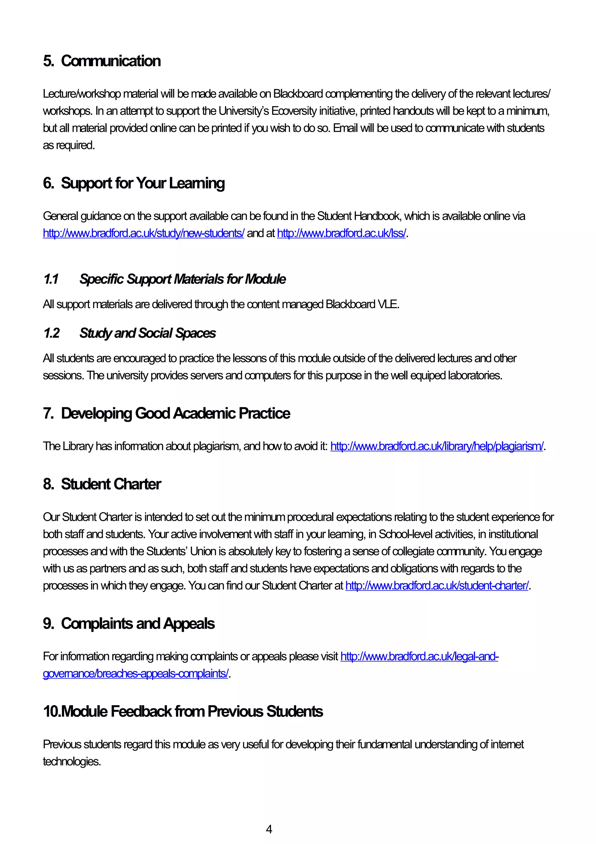 Module Handbook: Fundamentals of Internet Technology | PDF