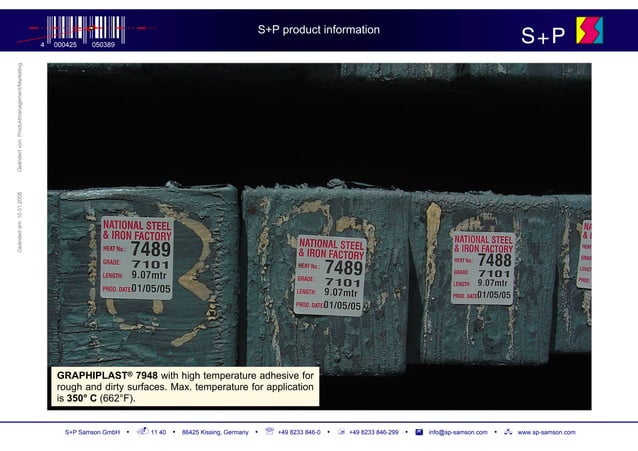 S+P heat resistant Billet label | PDF