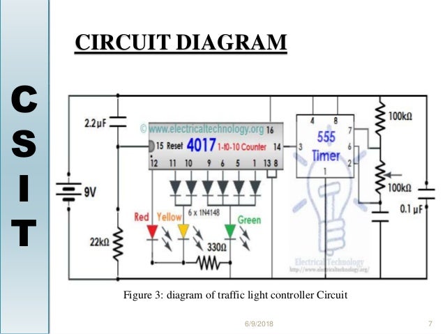 Traffic Light Priority Control Schematic Using 555 Timer And 4017 Ic