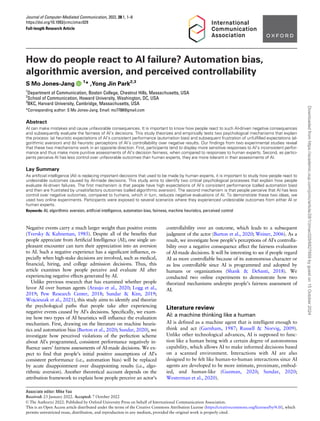 How do people react to ai failure? Automation | PDF