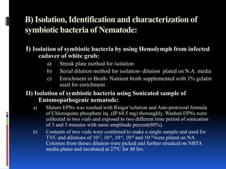 4068 isolation, identification and characterization of entomopathogenic | PPTX