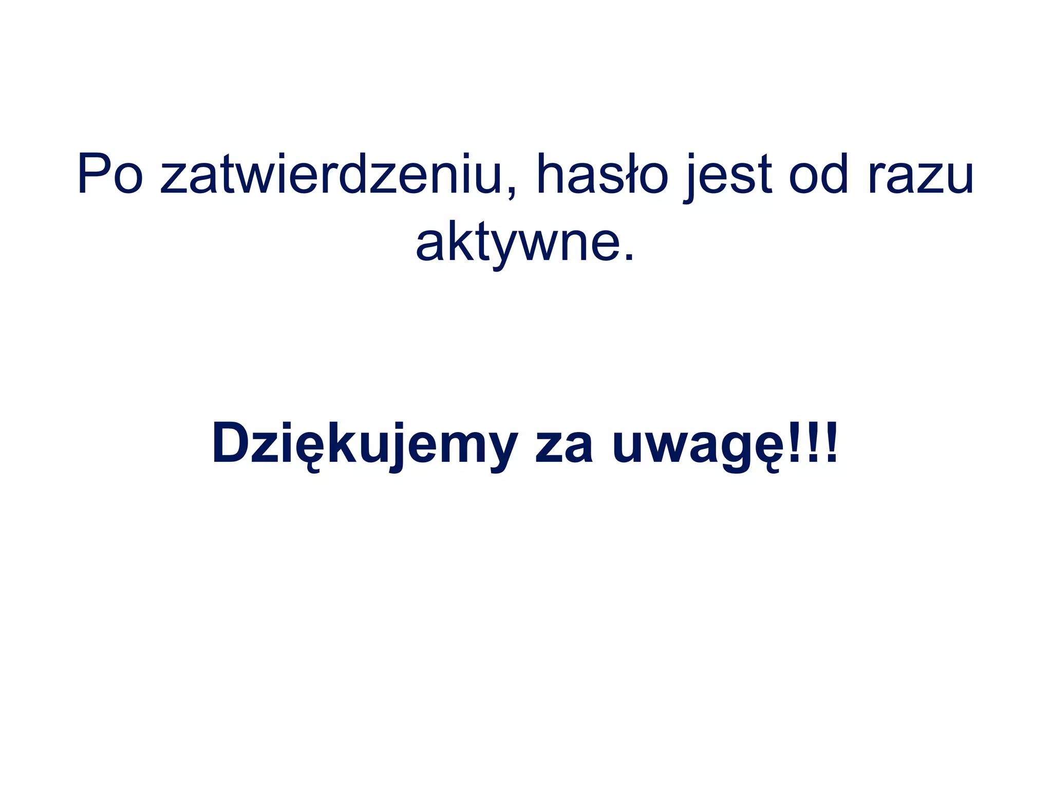 zmiana hasla na koncie | PPT