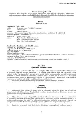 Zmluva o zabezpečebíá dát | PDF