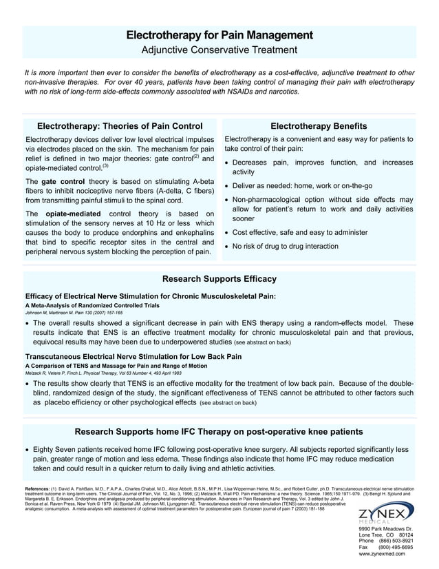 ZMPCZM016000.11.23 Electrotherapy for pain management | PDF | Brain and ...