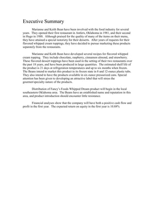 Samplefoodbusinessplan | PDF
