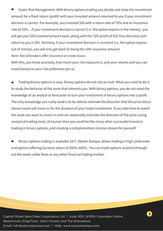 INTRODUCTION TO BINARY OPTIONS TRADING | PDF