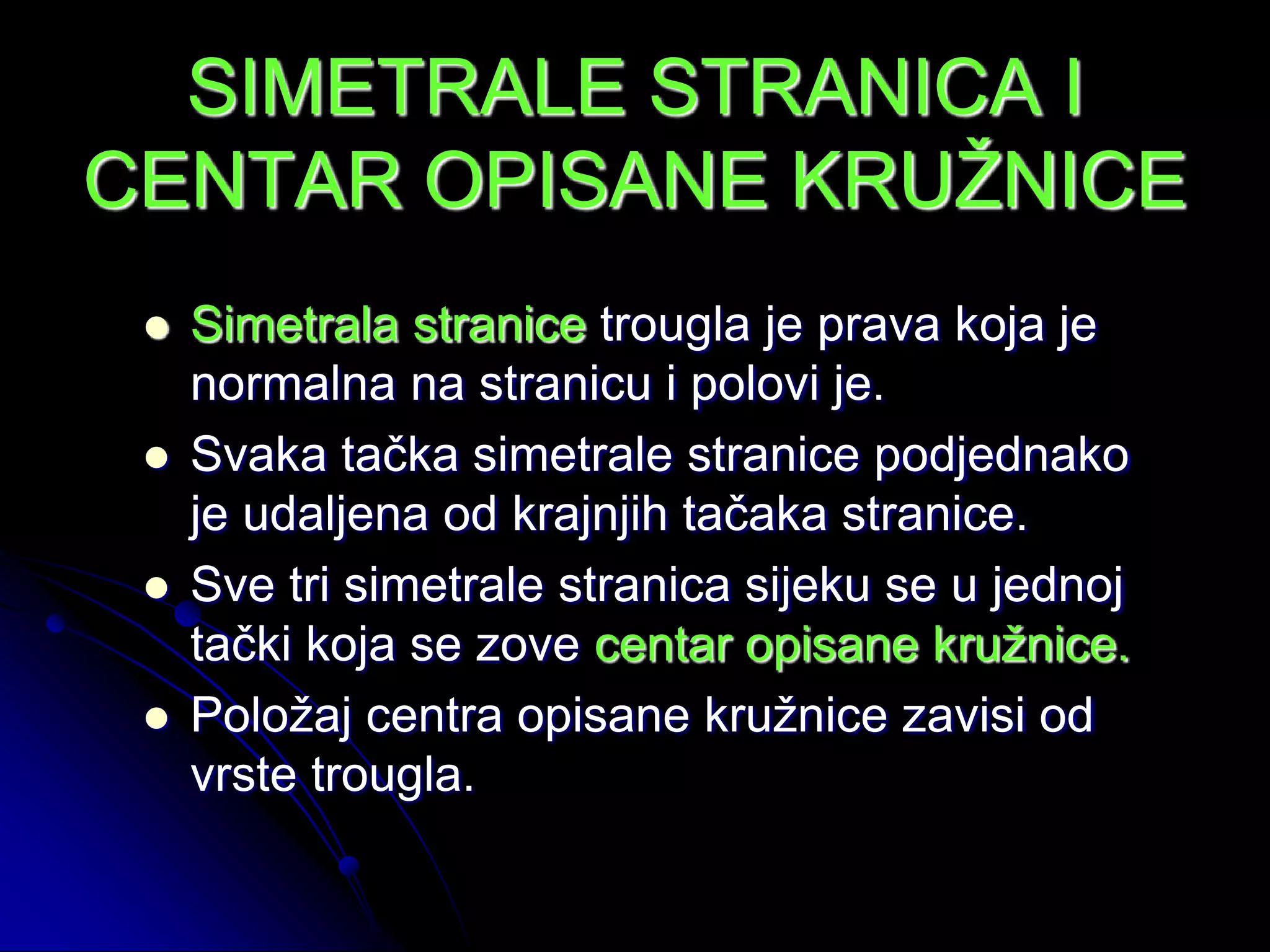 Znacajne tacke trougla | PPT