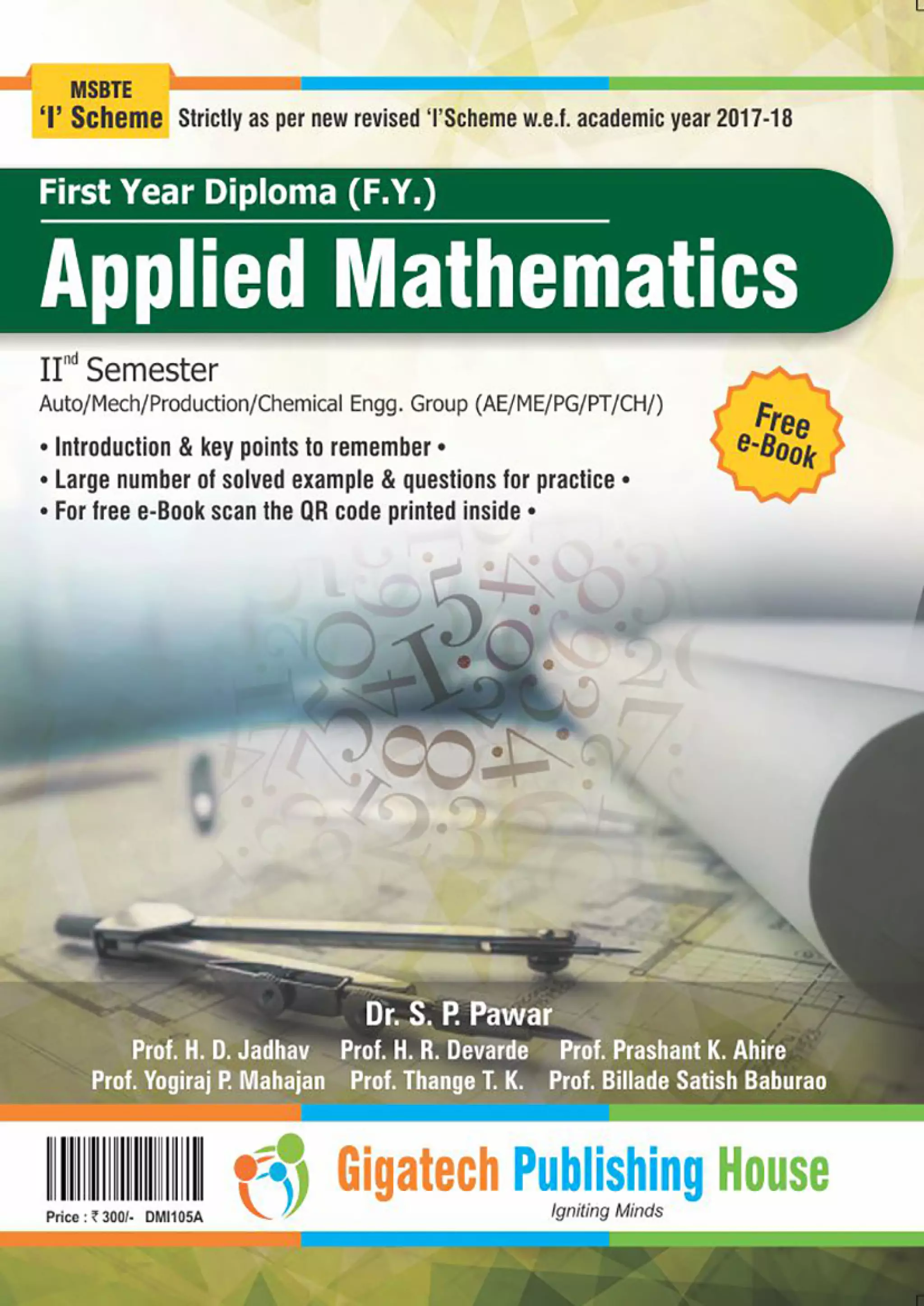 applied math 2nd semester diploma | PDF