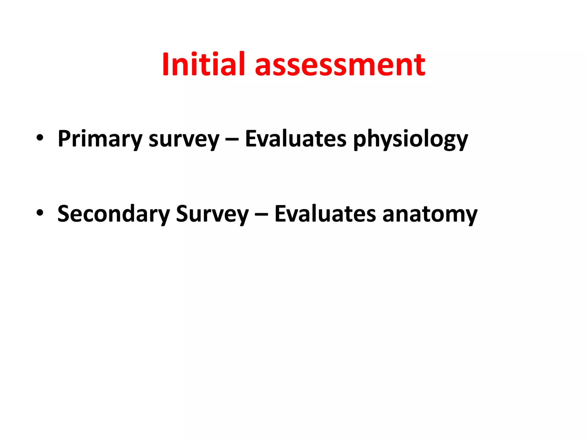 Primary survey in Trauma | PPTX