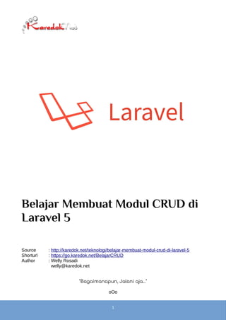 Belajar membuat modul crud di laravel 5 | PDF