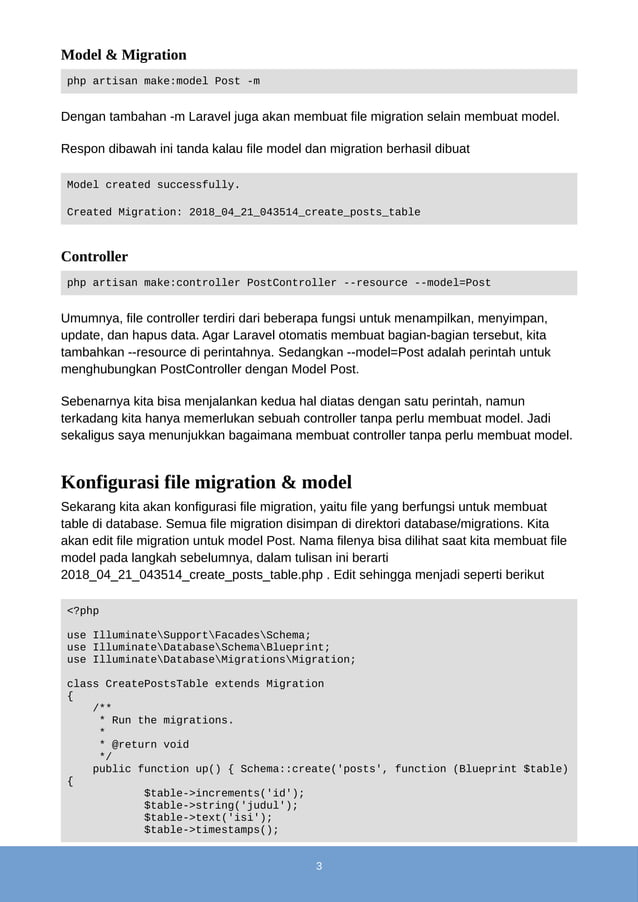 Belajar membuat modul crud di laravel 5 | PDF