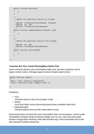 Belajar membuat modul crud di laravel 5 | PDF