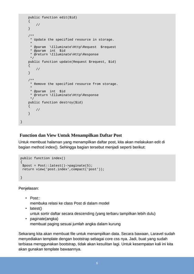 Belajar membuat modul crud di laravel 5 | PDF