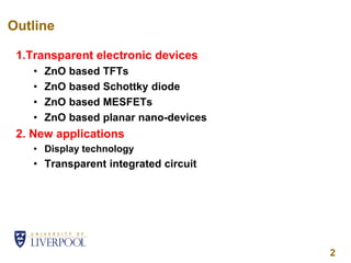 ZnO based transparent electronics | PPT