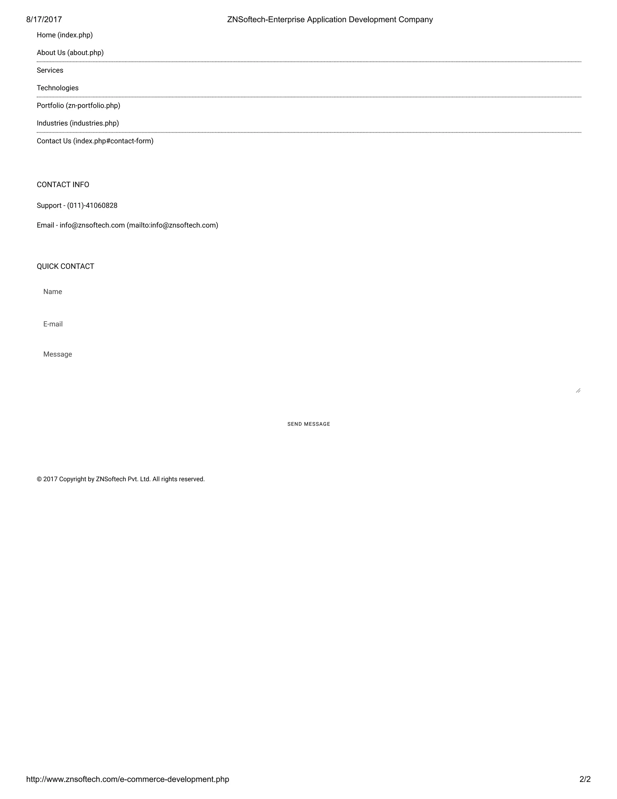 Zn softech e-commerce development company | PDF