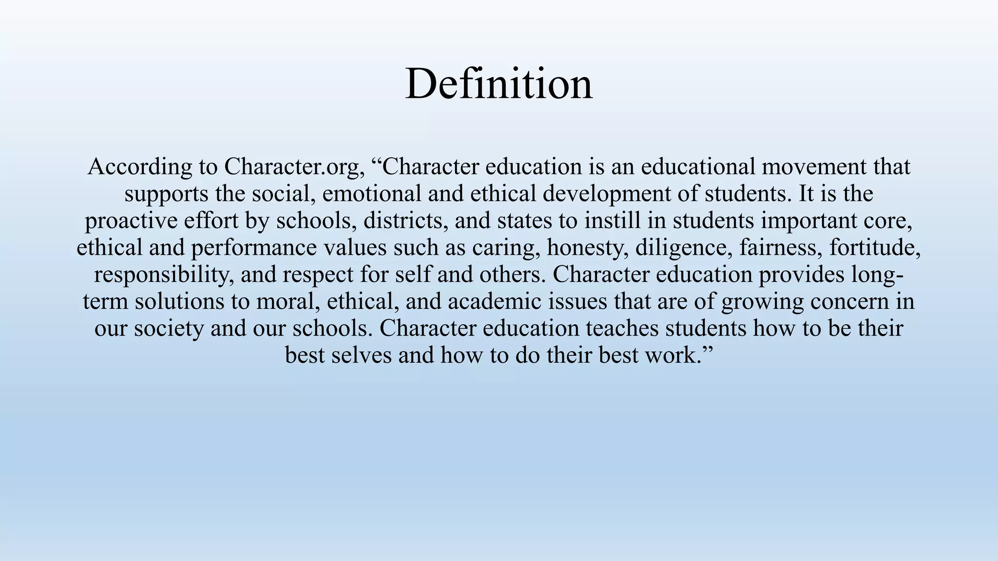 Character education | PPTX