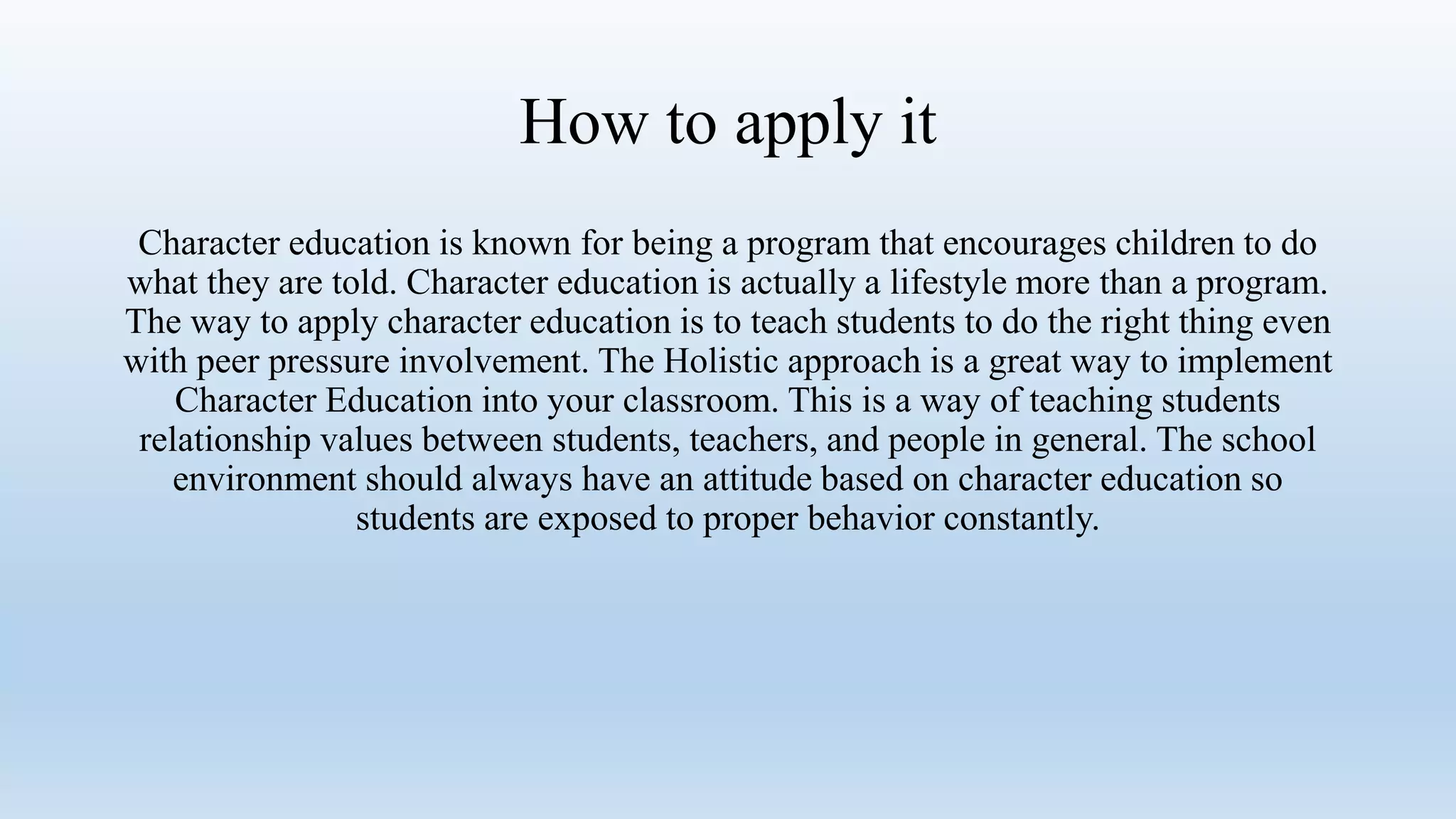 Character education | PPTX