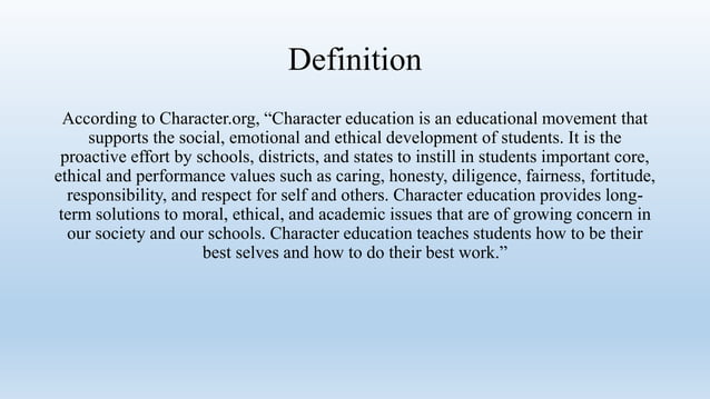 Character education | PPTX