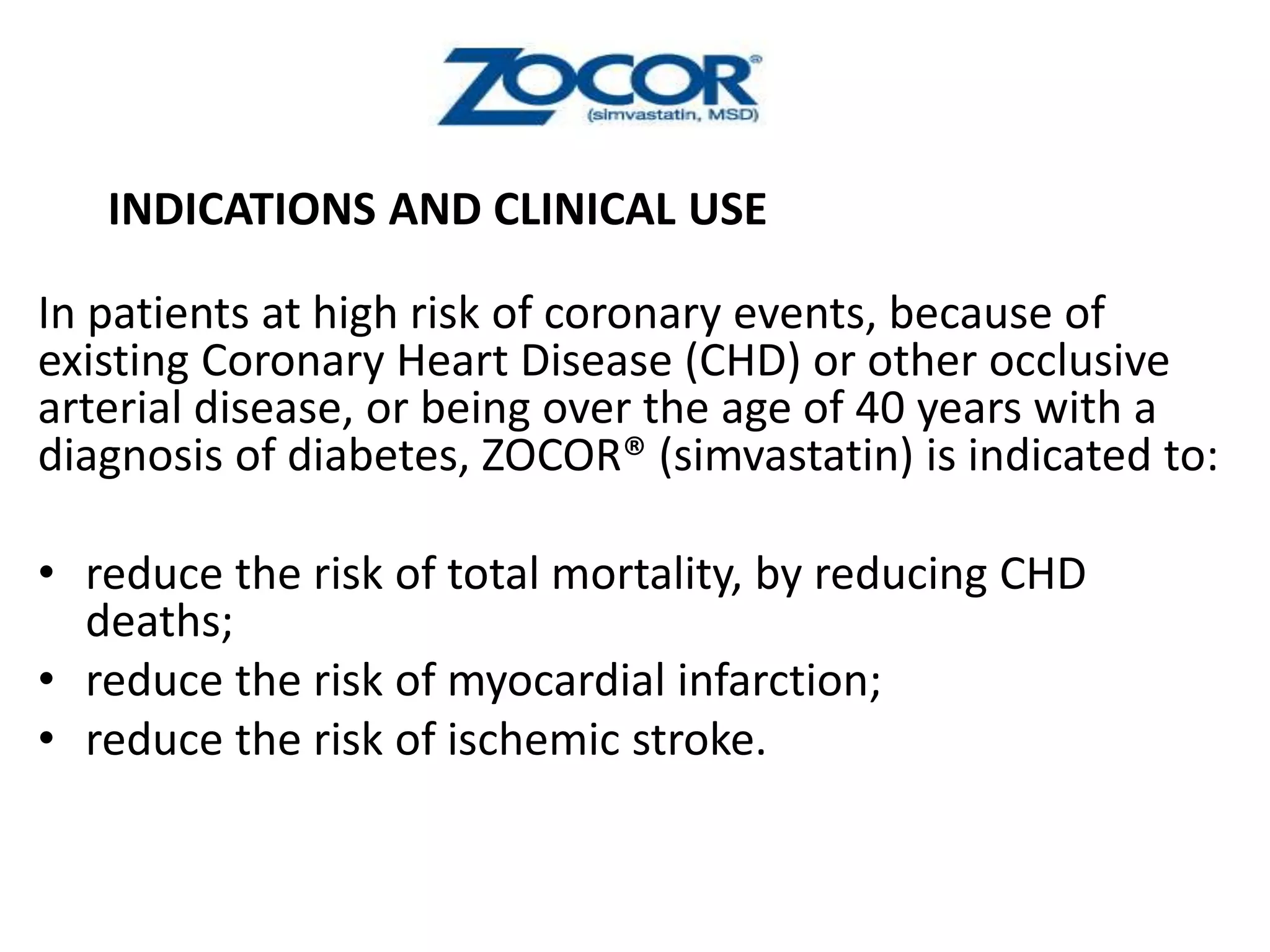 Zocor product monograph | PPTX | Heart and Cardiovascular Diseases ...