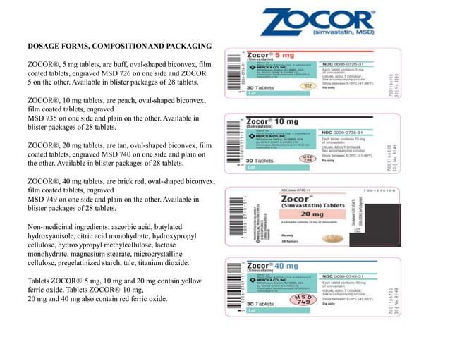 Zocor product monograph | PPTX | Heart and Cardiovascular Diseases ...