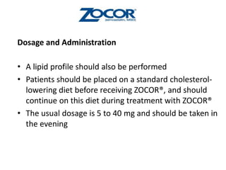 Zocor product monograph | PPTX | Heart and Cardiovascular Diseases ...