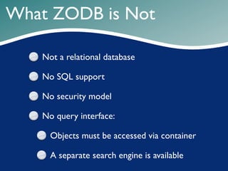 ZODB, the Zope Object Database (May 2003) | PPT