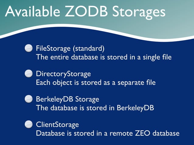 ZODB, the Zope Object Database (May 2003) | PPT