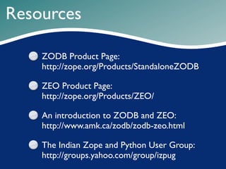 ZODB, the Zope Object Database (May 2003) | PPT