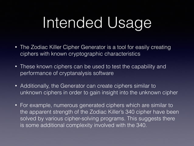 Zodiac Killer Cipher Generator | PDF