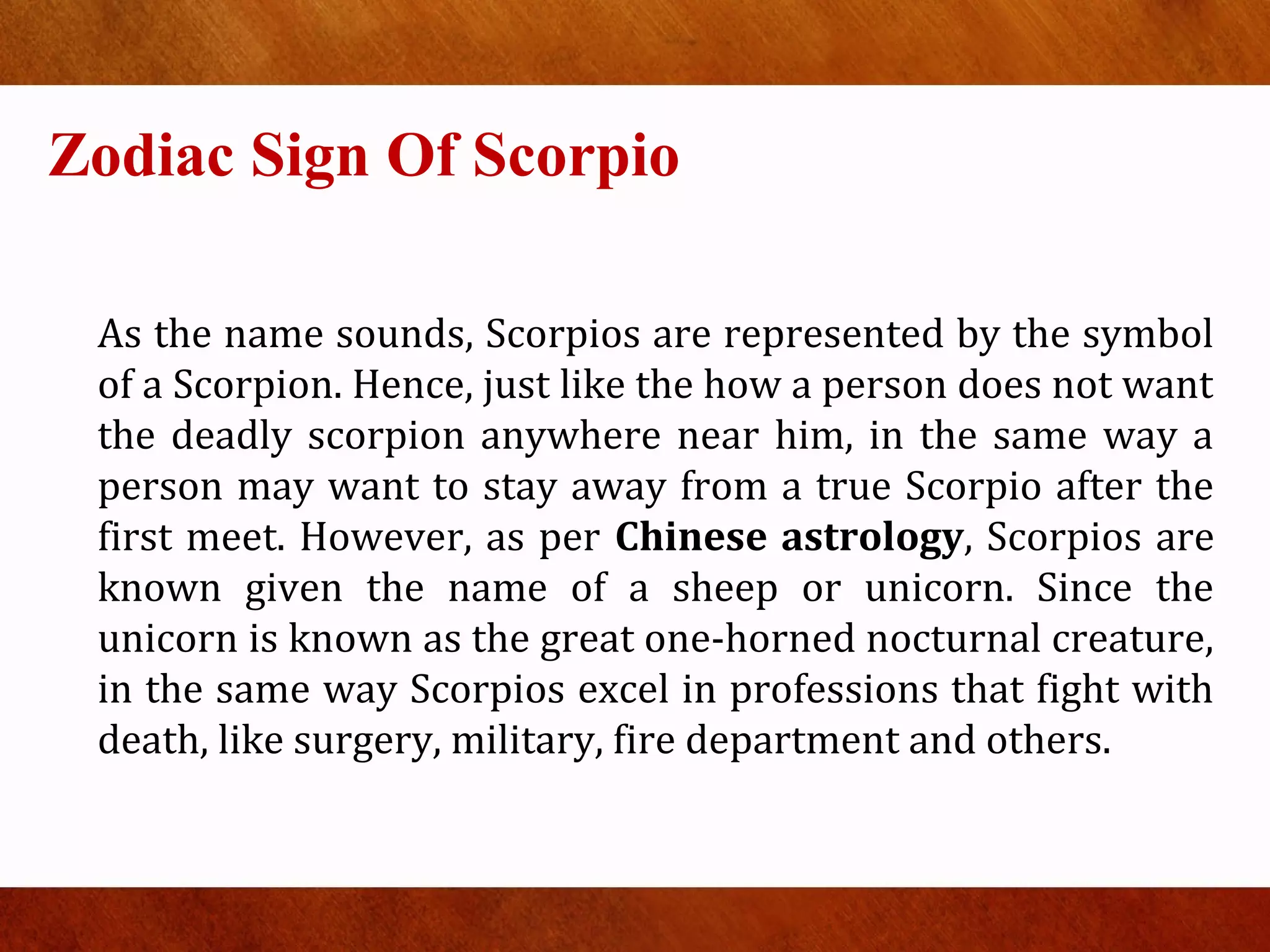Zodiac sign of scorpio | PPT