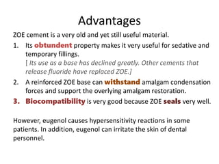 ZOE -ZINC OXIDE EUGENOL | PPTX