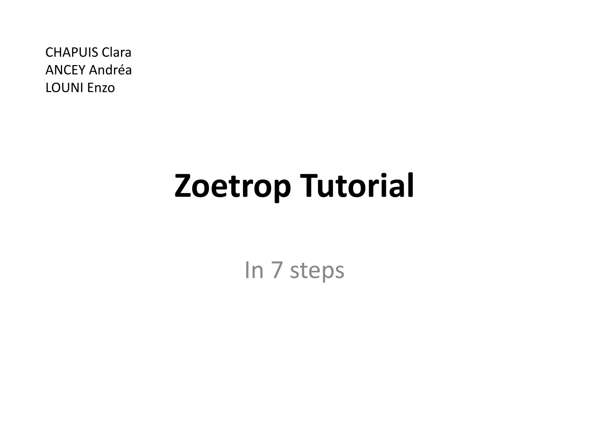 Zoetrop tutorial | PPT