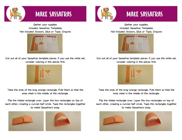 Zoey & Sassafras Cat Craft Instructions | PPT