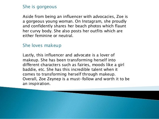 Zoe Zeynep Calzatti LA: A Millennial Influencer | PPTX