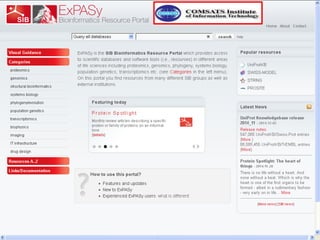 ExPASy SIB Bioinformatics Resource Portal CIIT ATD sp13-bty-001 | PPTX