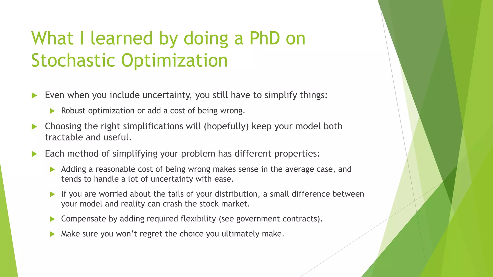 Stochastic Optimization As A Mindset By Zohar Strinka Ppt