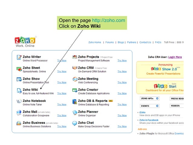 Zoho Wiki Instructions | PPT