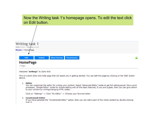 Zoho Wiki Instructions | PPT