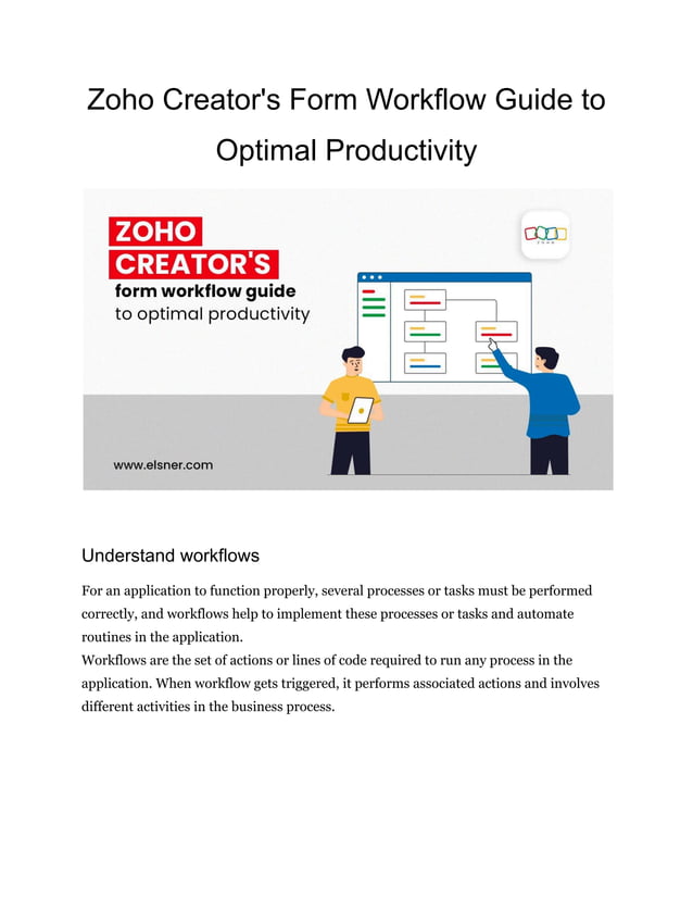 Zoho Creators Form Workflow Guide to Optimal Productivity (2).pdf | Web Development | Internet