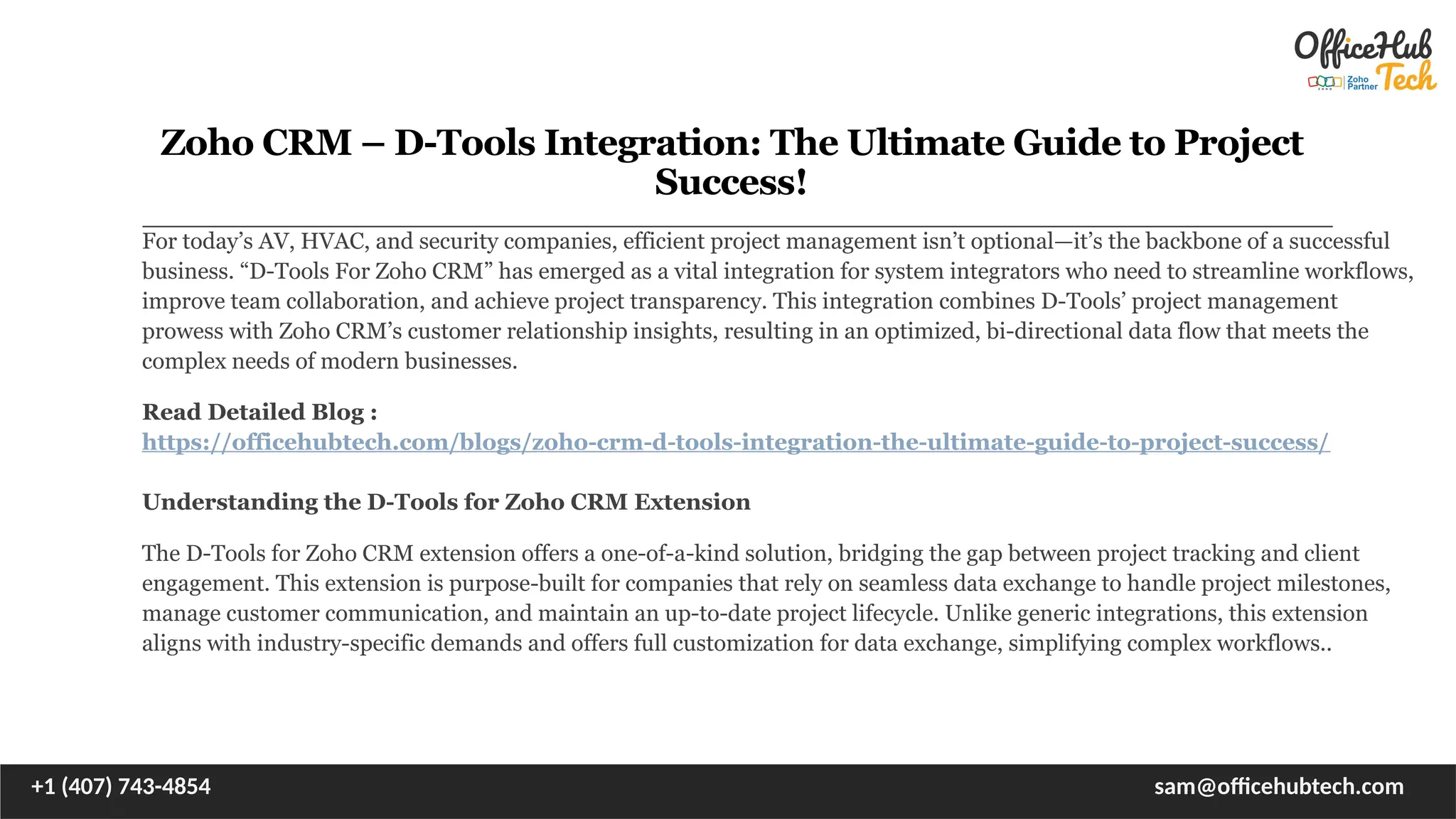 Zoho CRM – D-Tools Integration- The Ultimate Guide to Project Success.pptx