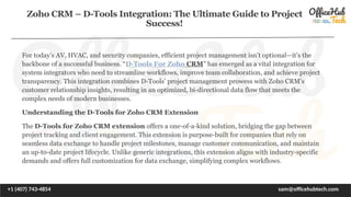 Zoho CRM – D-Tools Integration The Ultimate Guide to Project Success!.pptx | Logistics | Business