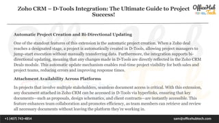 Zoho CRM – D-Tools Integration The Ultimate Guide to Project Success!.pptx | Logistics | Business
