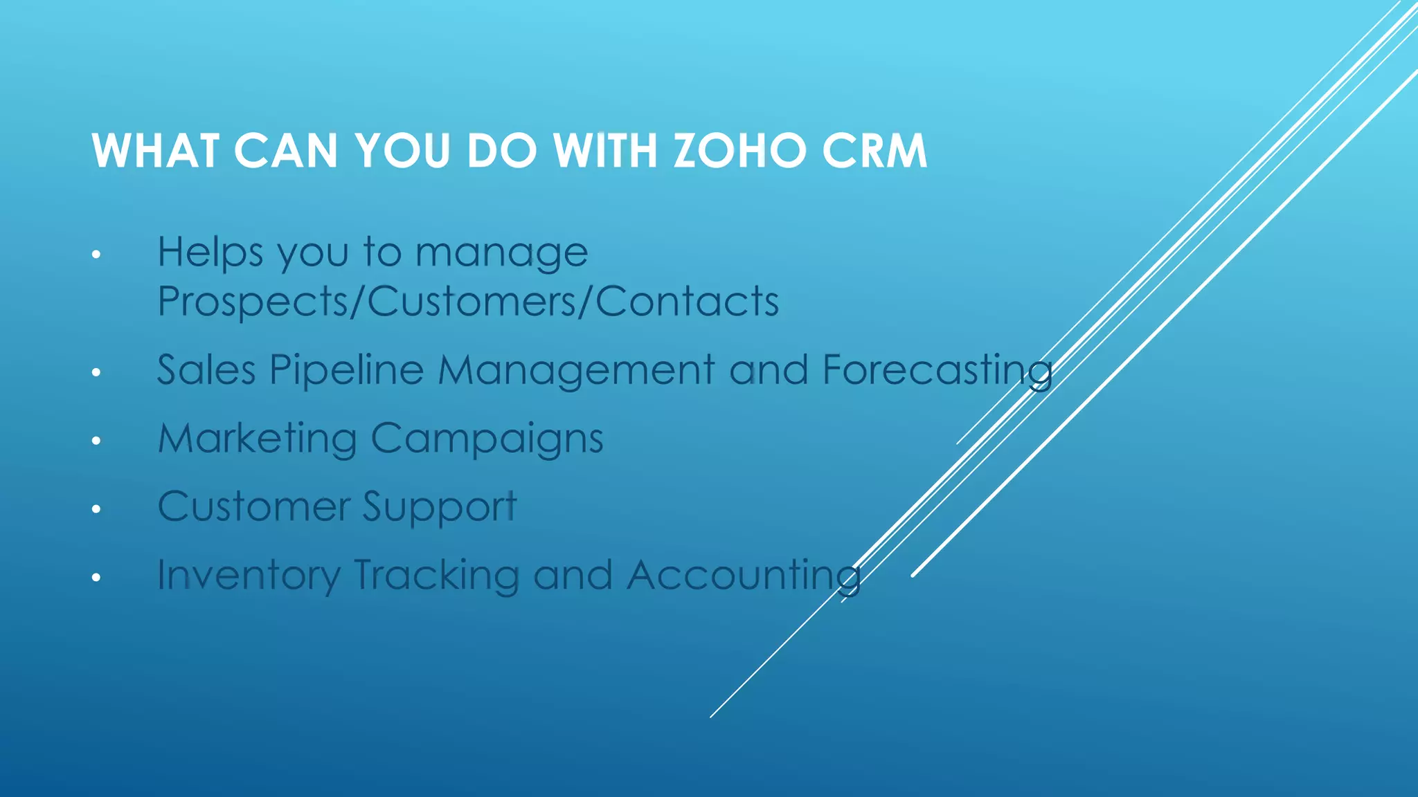 Zoho Basic Training | PPTX