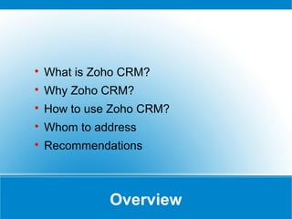 Zoho crm solution | How to use Zoho CRM | Why to use Zoho CRM | PPT